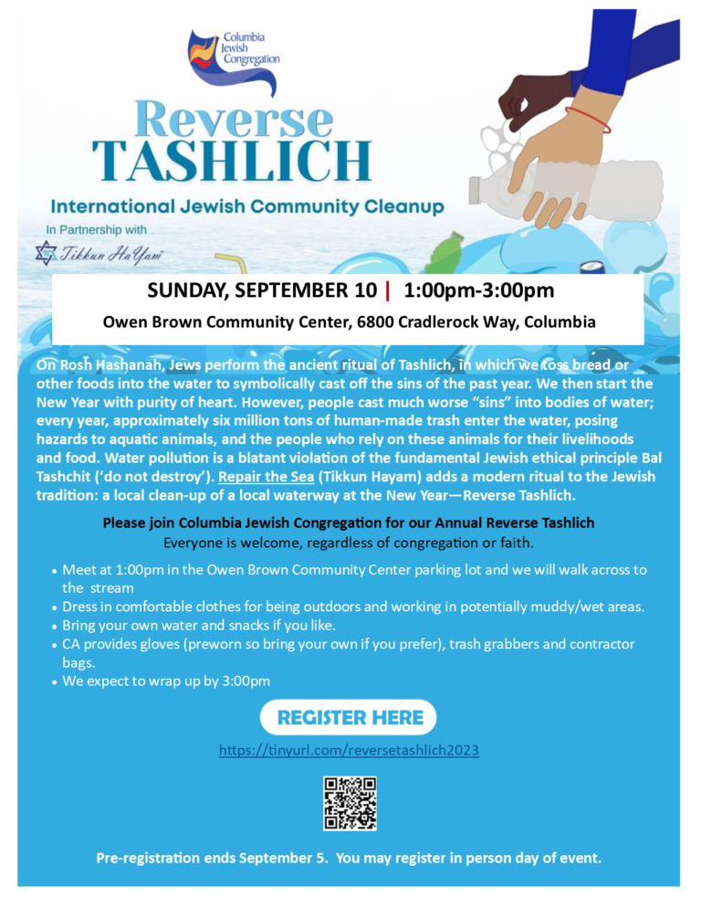 Reverse Tashlich | Columbia Jewish Congregation - Reconstructionist ...
