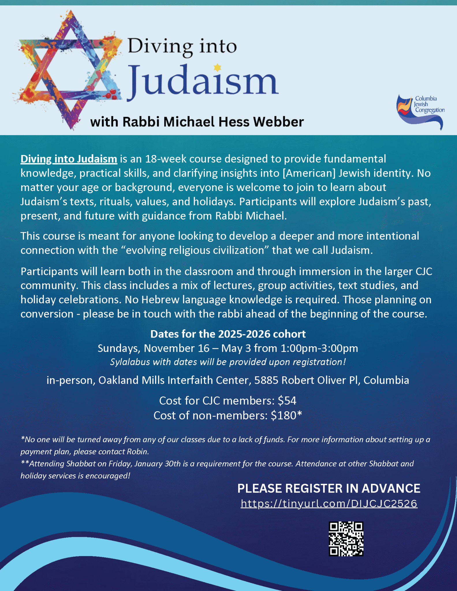 Diving into Judaism | Columbia Jewish Congregation - Reconstructionist ...